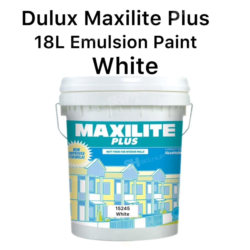 18L DULUX MAXILITE PLUS WHITE EMULSION PAINT 15245 | Shopee Malaysia