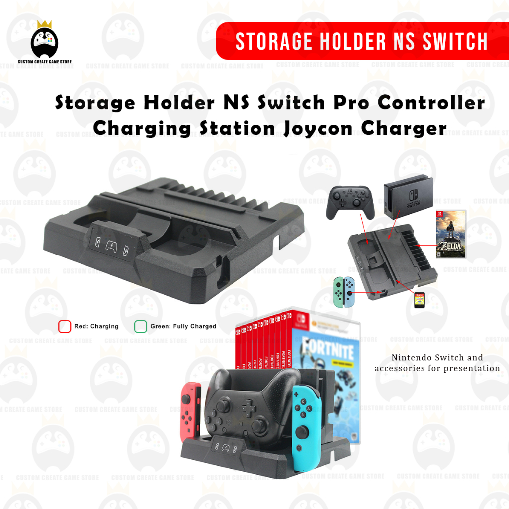 Nintendo Switch Console Vertical Stand Game Card Box Storage Holder NS ...