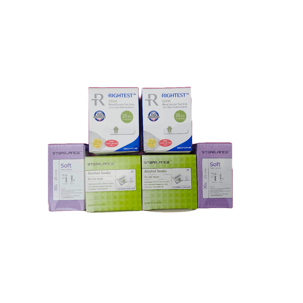 BIONIME RIGHTEST GS550 Test Strip ( 25s ) * FOC Blood Lancets 25's ...