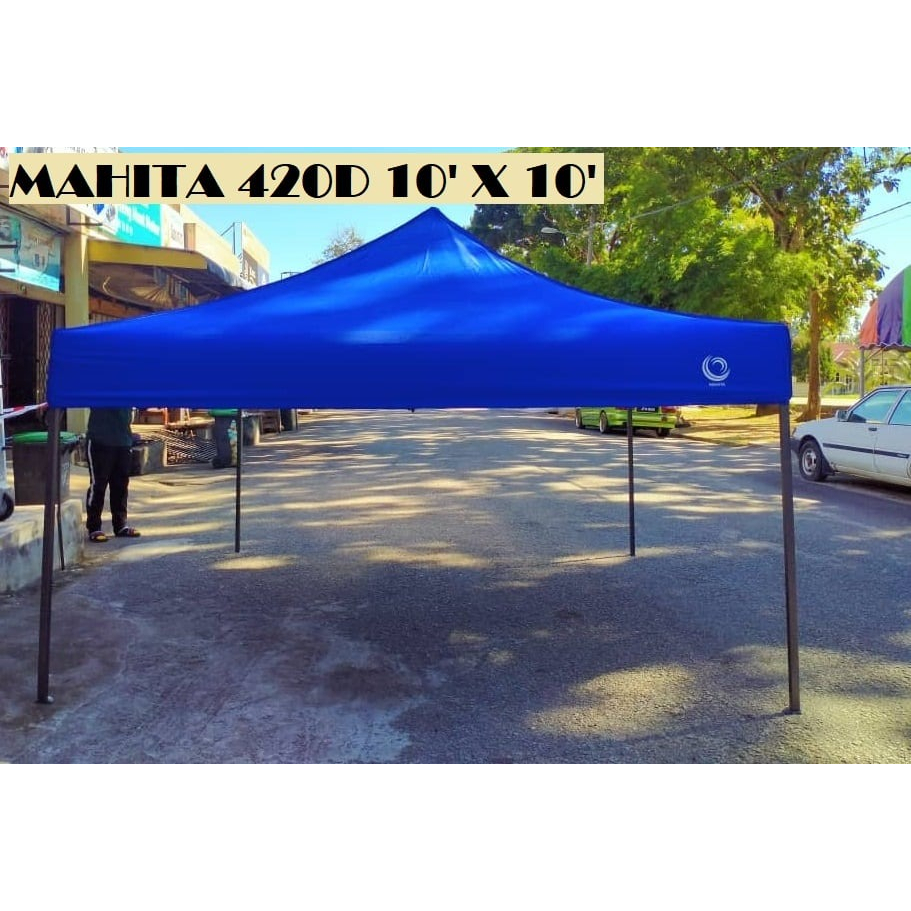 KHEMAH MAHITA 420D BESI BULAT SAIZ 10X10 CANOPY MAHITA 10X10 KHEMAH ...