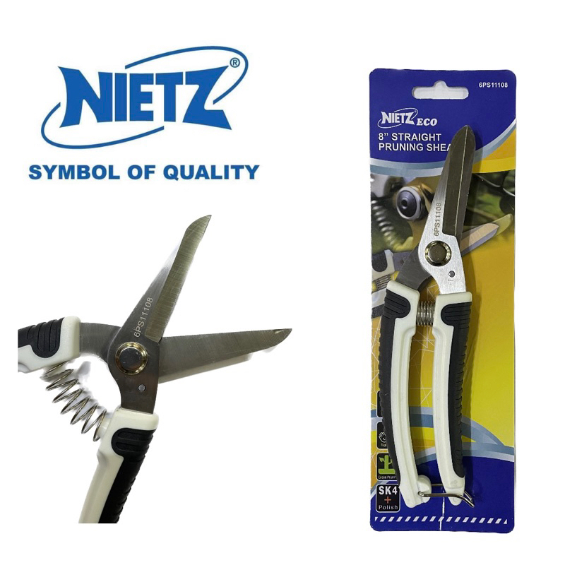 6PS11108 8” NIETZ STRAIGHT PRUNING SHEAR CUTTER / GARDENING TOOLS ...