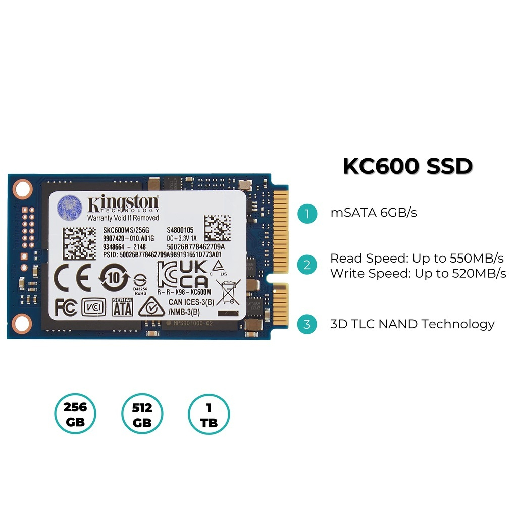 KINGSTON KC600 2.5" 3D TLC NAND INTERNAL SATA SSD SOLID STATE DRIVE ...