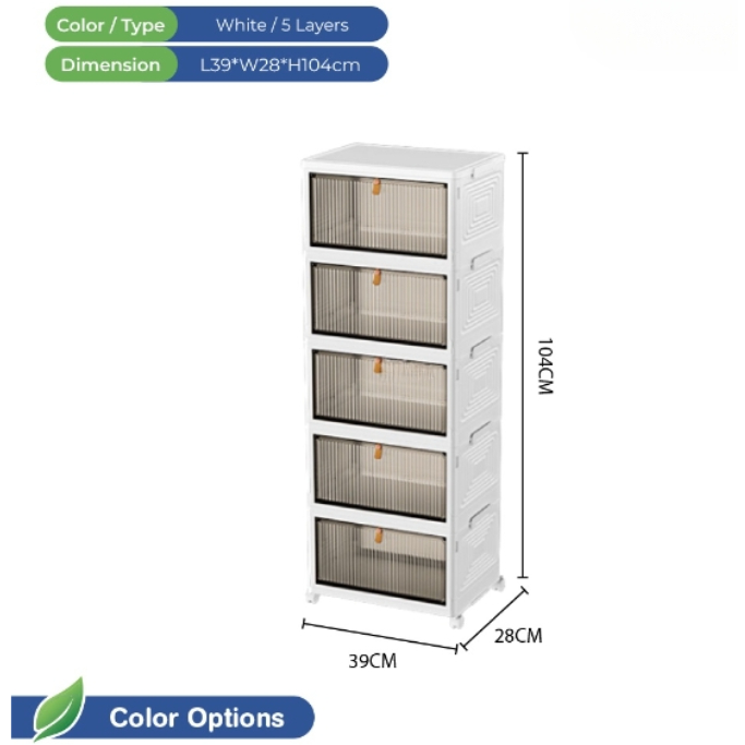 4/5/6 Layers Foldable Shoes Storage Box Wheels Interlock Side Open ...