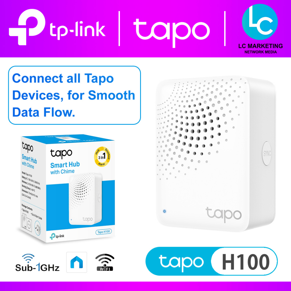 TP-Link Tapo H100 Smart Hub with Chime Tapo T100 T110 T300 T310 T315 ...