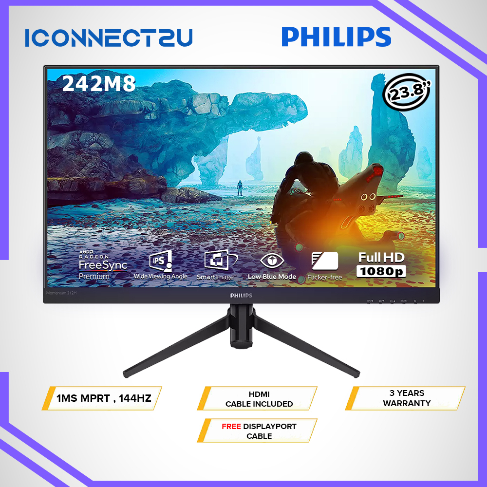 Philips LED Monitor 242M8 23.8 FHD IPS 144Hz 1ms FreeSync Gaming ...