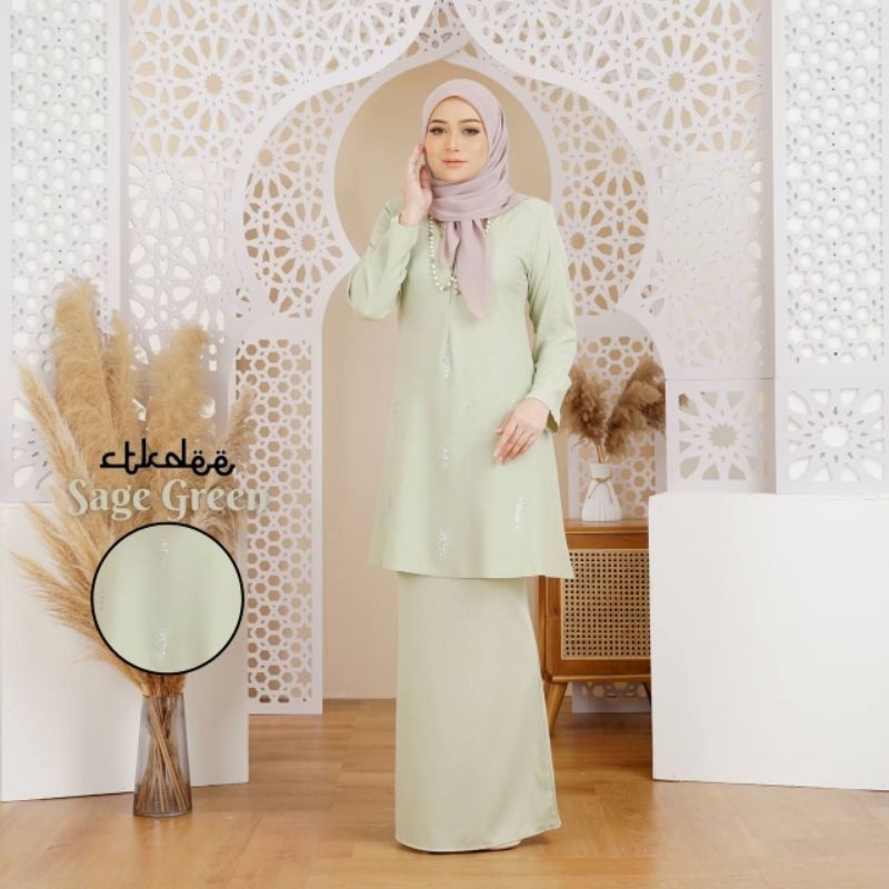 Sage & Soft Dull Green READY STOCK Kurung Moden Jubah Kaftan from S to Plussize 3XL | Shopee ...