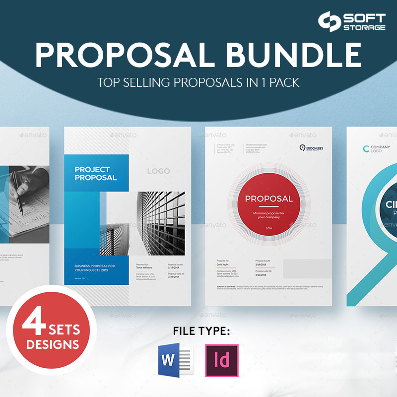 4 Sets Top Selling Proposal Template Bundle Collections | MS Words ...