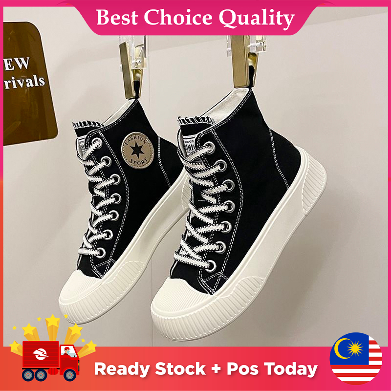 High Cut Shoes Women High Top Canvas Shoes High Cut Sneakers Canvas ...