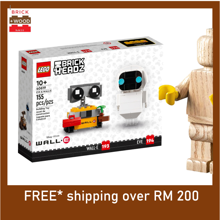 |BW2| LEGO 40619 Brickheadz Disney Pixar Wall-e & Eve (155 Pcs) | Shopee Malaysia