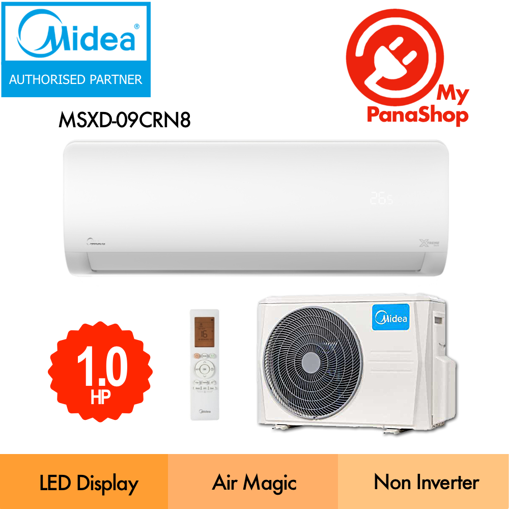 Midea AirCond R32 Xtreme DURA Non Inverter Air Conditioner WiFi Ready (1.0HP-2.5HP) MSGD-09CRN8 ...