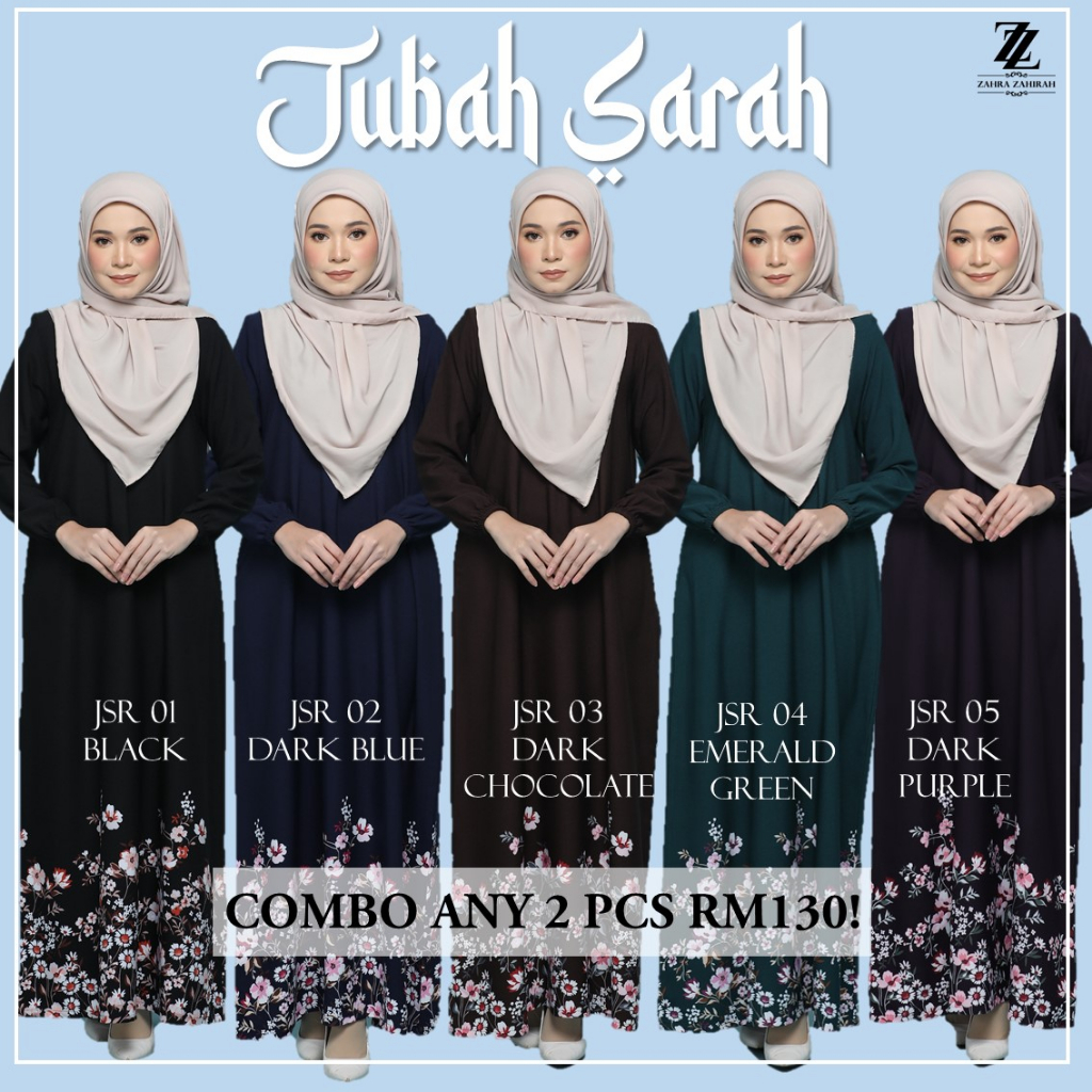 Jubah SARAH Cutting Loose A Cut by ZAHRA ZAHIRAH S - XXXL 5 Warna ...