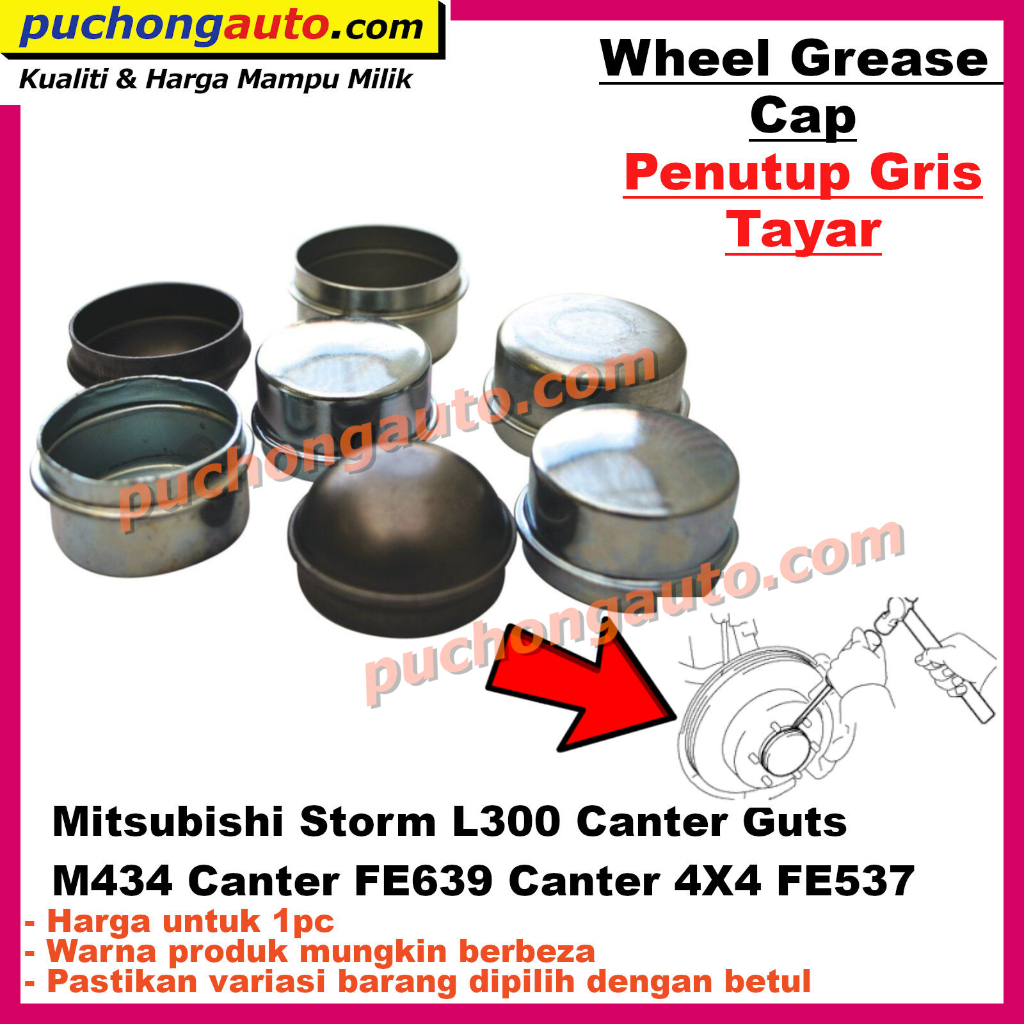 Wheel Grease Cap / Penutup Gris Tayar - Mitsubishi Storm L300 Canter ...