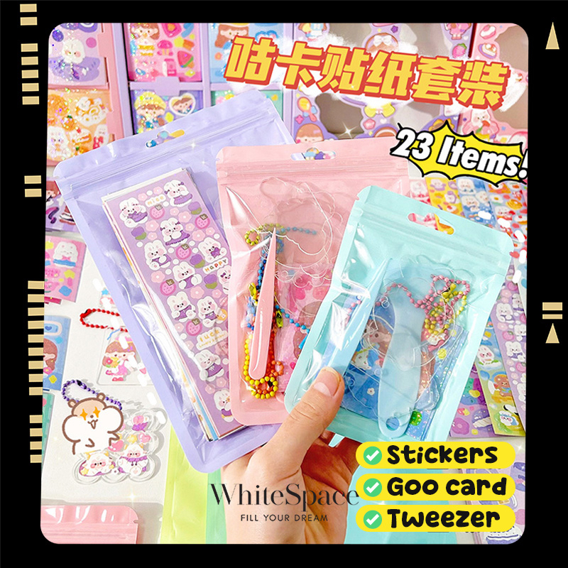 Whitespace 23pcs Cute Goo Card with Stickers Starter Gift Pack Diy ...