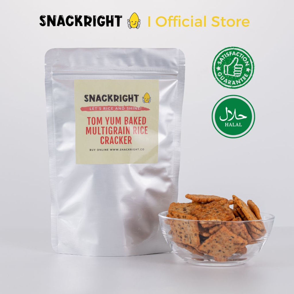 SnackRight CNY Snacks Tom Yum Baked Multigrain Rice Cracker (Gluten ...