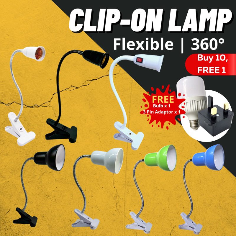 E27 360° Flexible Clip-On Lamp / Desk Lamp / Plant Growing Lamp ...