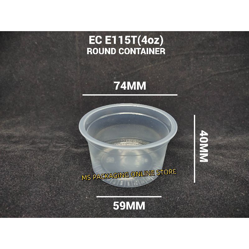 EC E115T(4oz) Round Container with Lid 100sets± Disposable plastic box ...