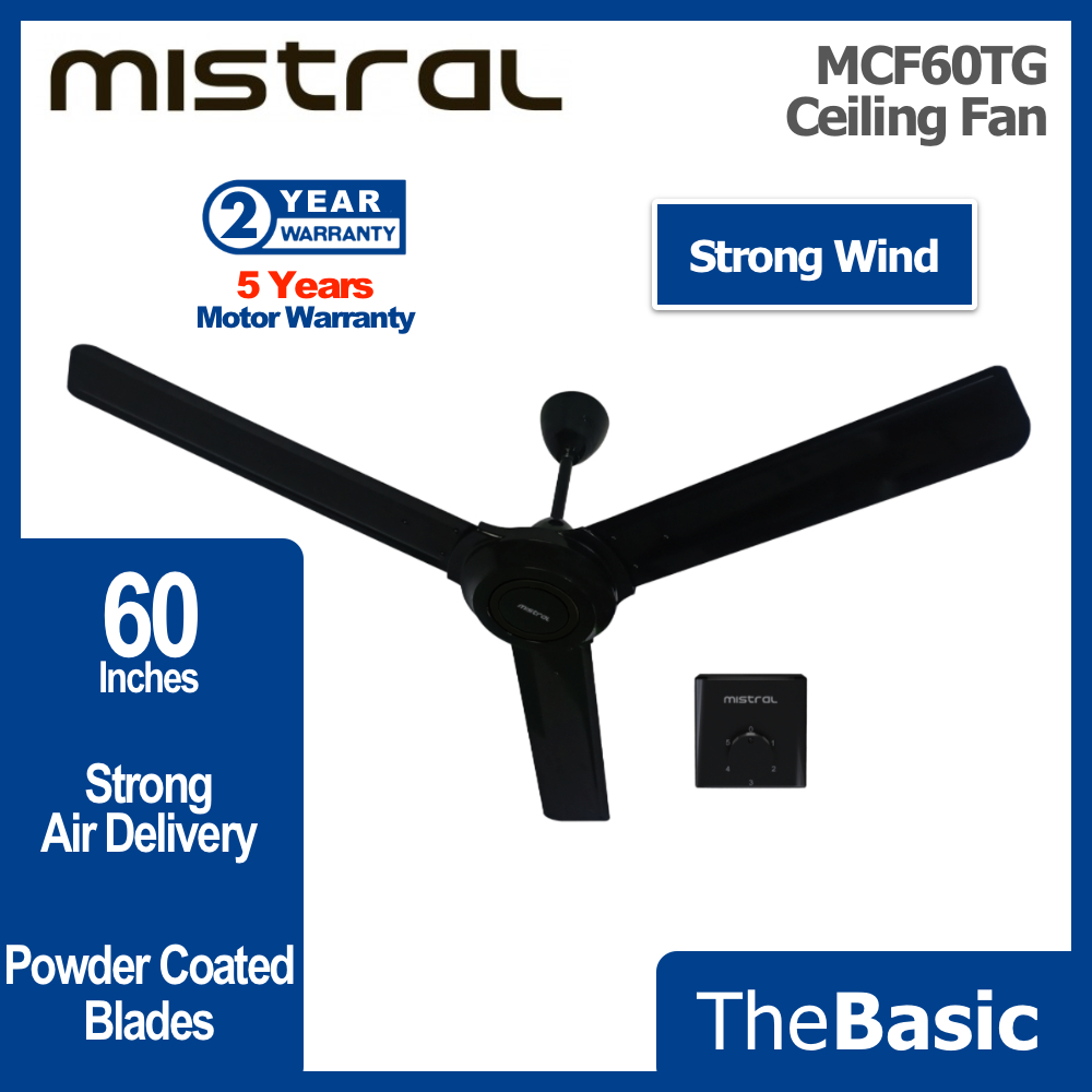 MISTRAL 60” Strong Wind Ceiling Fan (MCF60TG) | Shopee Malaysia