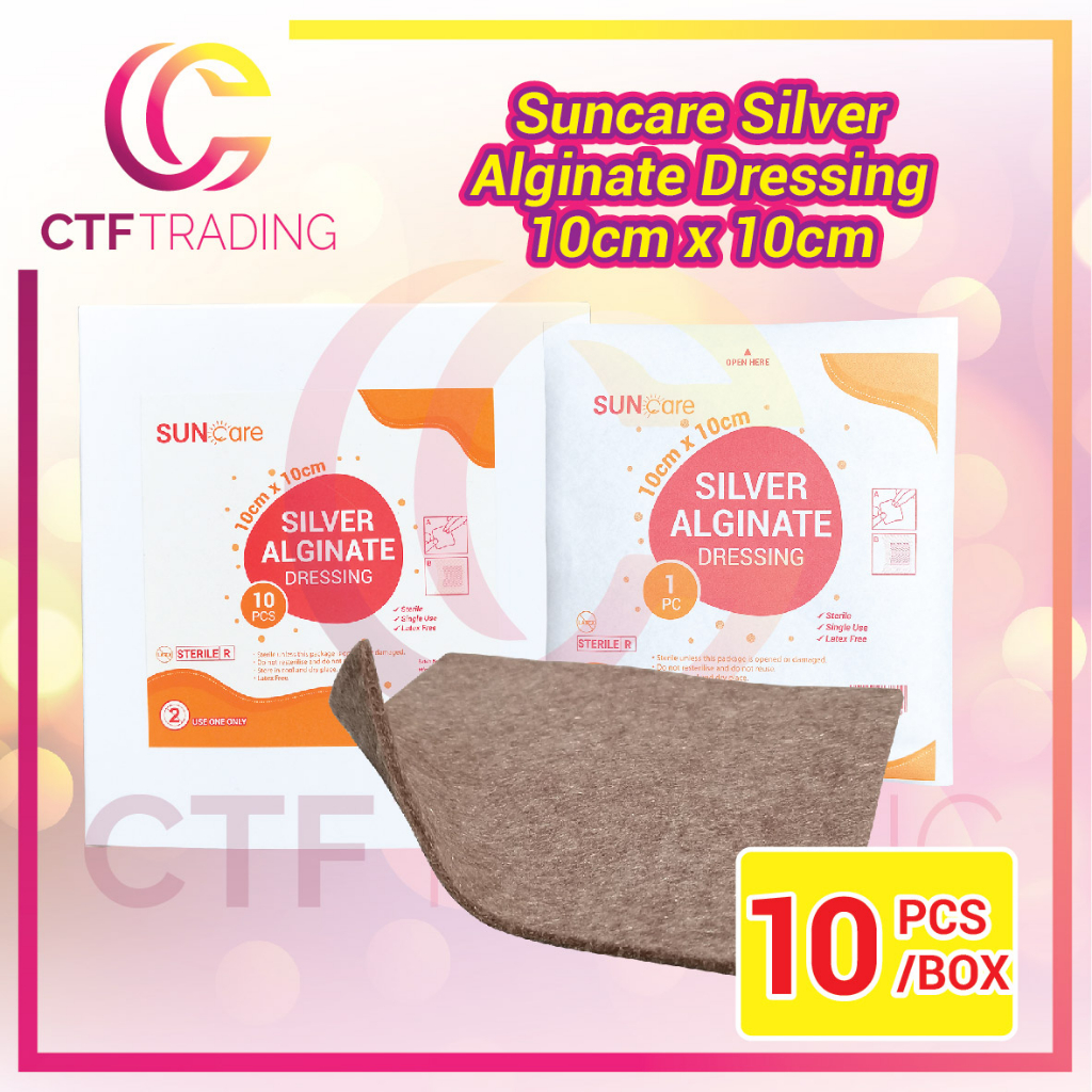 Suncare Silver Alginate Dressing - Size:10cm x 10cm 10pcs/box ...