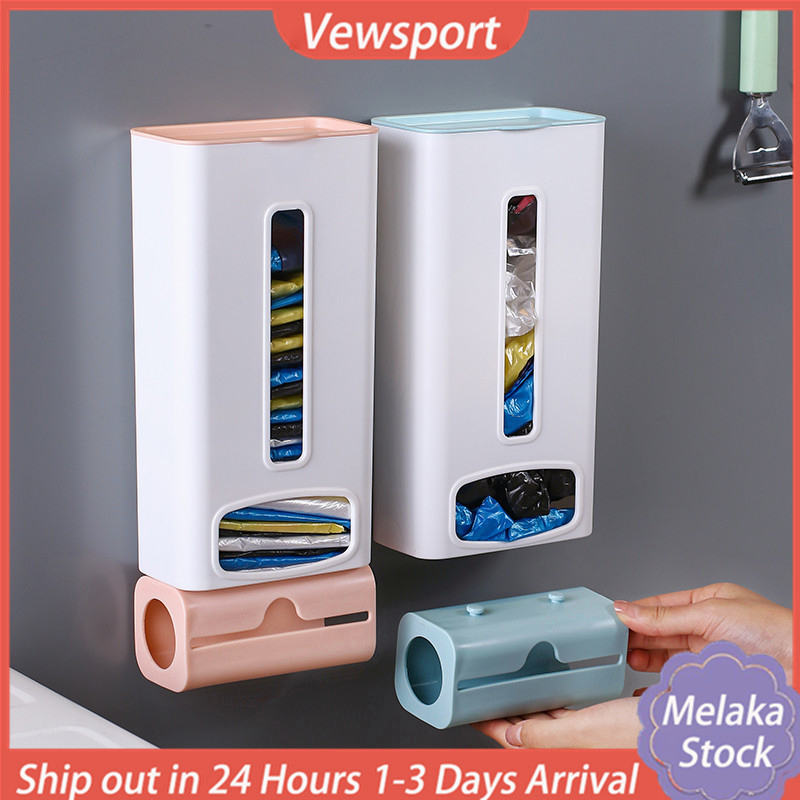 Garbage Bag Storage Box Plastic Bag Storage Box Punch Free Wall Mounted ...