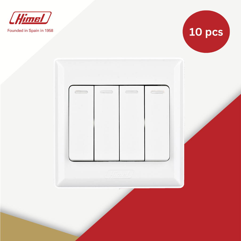 1 Box (10pcs) - Himel Advance Series 10AX 4 Gang 1 Way Switch | Shopee ...