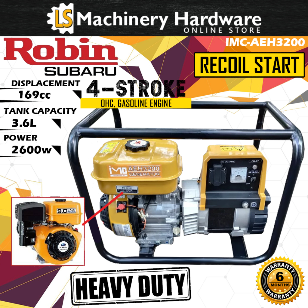 Robin Subaru 2.6KVA/2600Watt 4-Stroke Gasoline Petrol Generator IMC ...