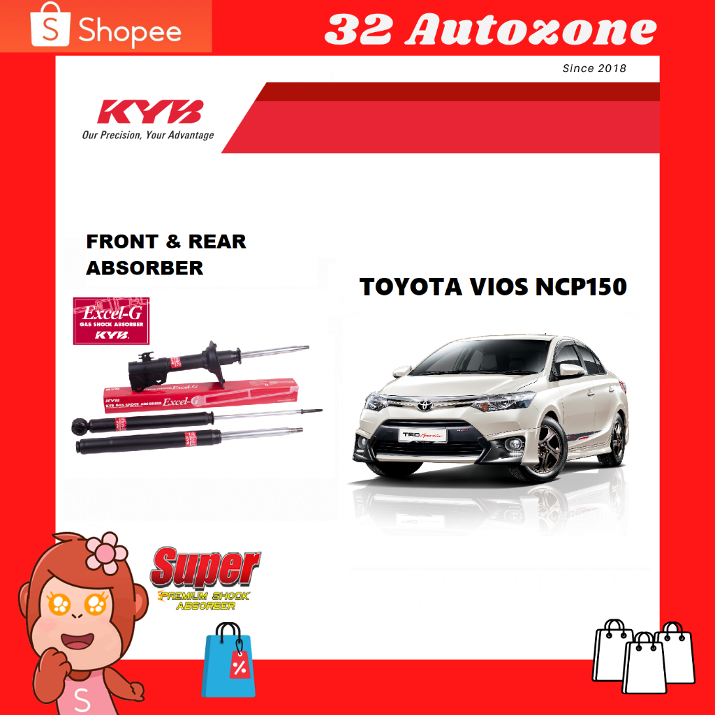 Toyota Vios NCP150 NCP151 Kayaba KYB Excel G Front And Rear Absorber ...