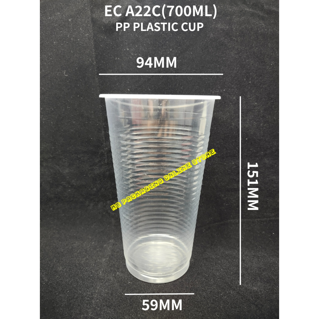 EC A22C (700ml) PP Plastic Cup (22oz) -50pcs ± Disposable plastic | Shopee Malaysia