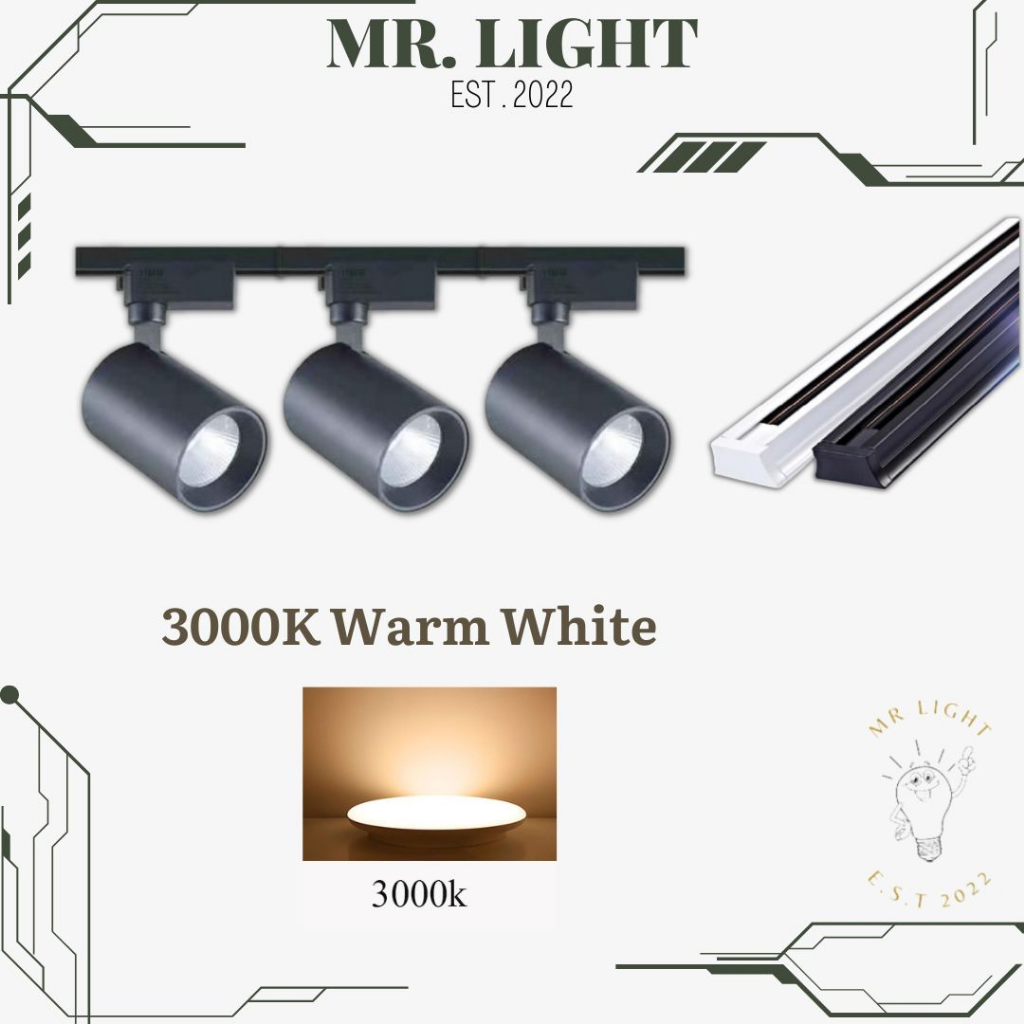[BUNDLE SET!!!] LED COB Track Light 12W/20W/30W Black/White Lampu Track 轨道灯 Lights for House ...