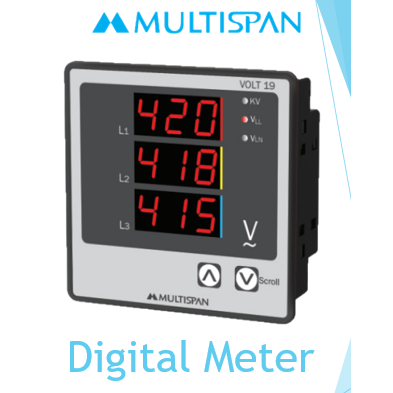 MULTISPAN - 3 phase digital voltmeter 3 display VOLT - 19N 96X96 ...