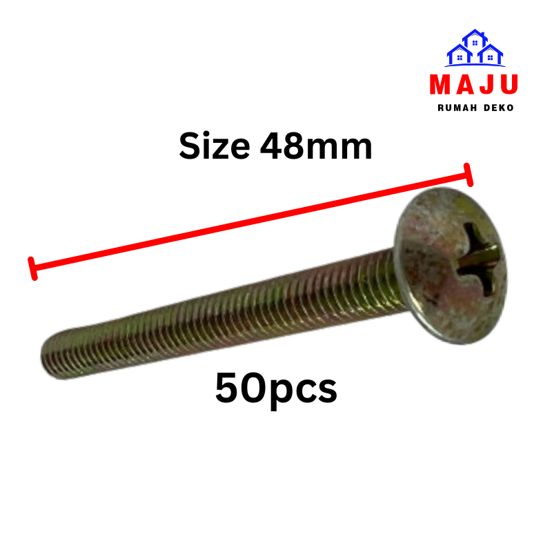 MAJU M4 Round Head Screw Skru Kepala Bulat Cabinet Panjang 20mm 25mm ...