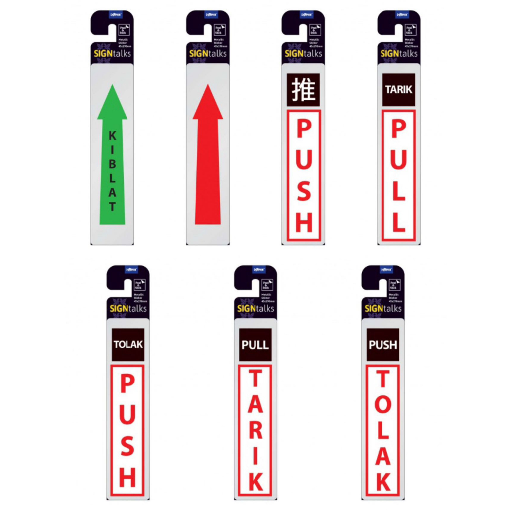 DOLPHIN SIGNtalks Door Sign/ Daily Signage Peel & Stick Metallic ...