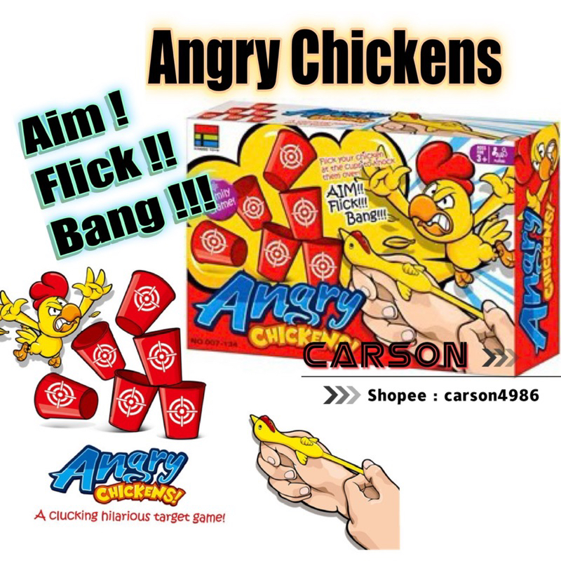 Angry Chickens Aim Flick Bang clucking hilarious target game | Shopee ...
