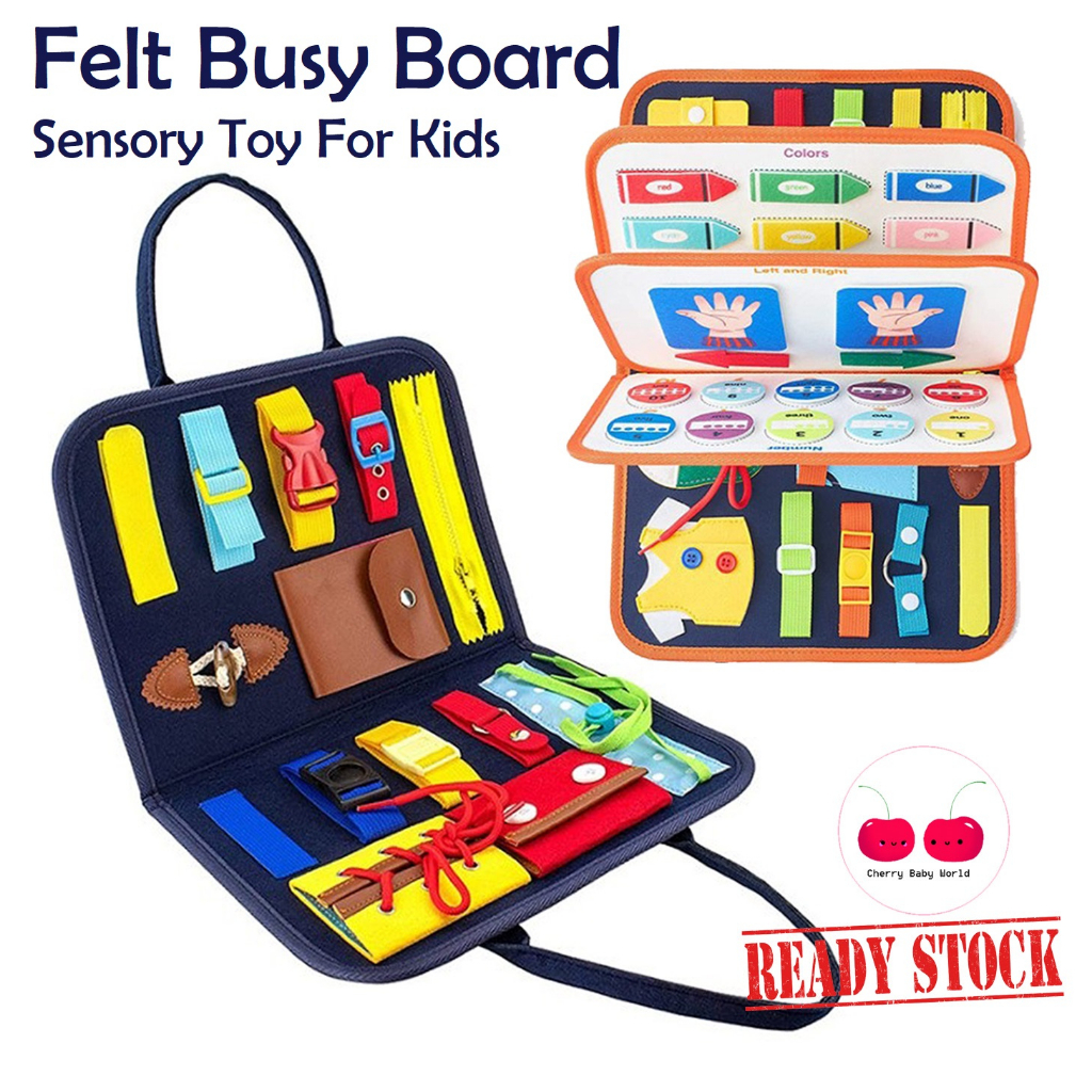 Felt Busy Board Sensory Toy Dexterity Kids Educational Montessori Toy ...