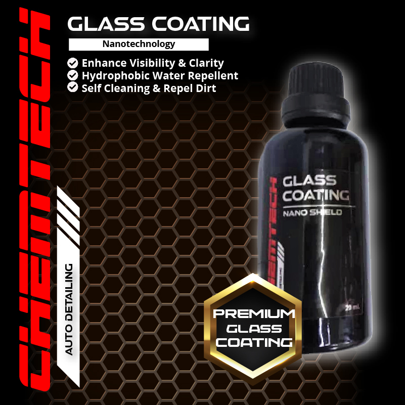 CHEMTECH Glass Coating - Self Cleaning, Water Repellant, Crystal Clear ...
