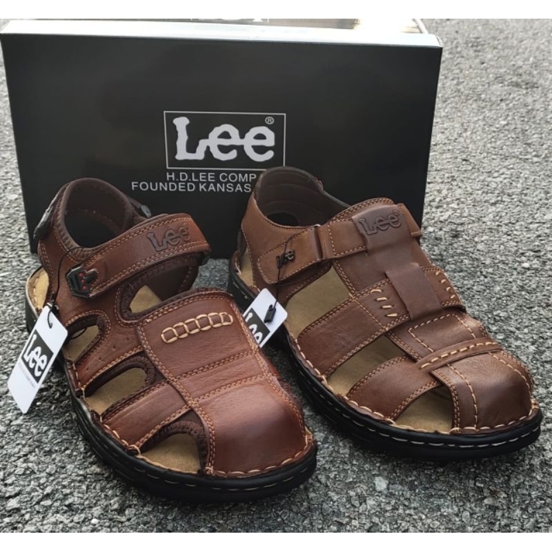 Lee Original Upper Leather Men Comfort Sandals / Sandals Lelaki Lee ...