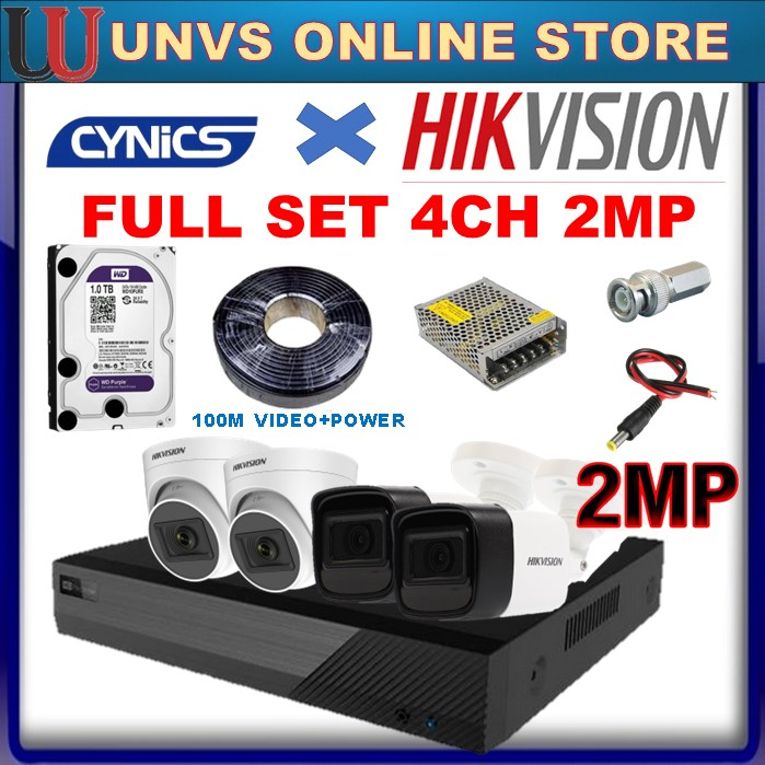HIKVISION X CYNICS 4 Full Set Channel Set 4CH HIK Camera Set WITH HDD ...