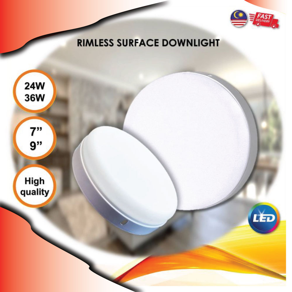 Rimless Frameless Surface 24W | 36W Downlight LED Panel Super Bright ...