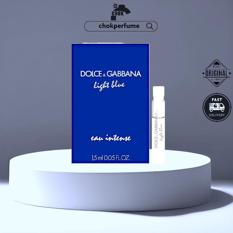 Dolce & Gabbana D&G Light Blue Eau Intense 1.5ml Perfume Sample Vial (W ...