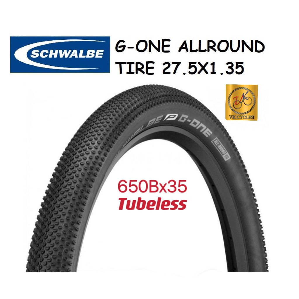 SCHWALBE G-ONE ALLROUND TIRE 27.5x1.35 TUBELESS 650BX35 35-584 ...
