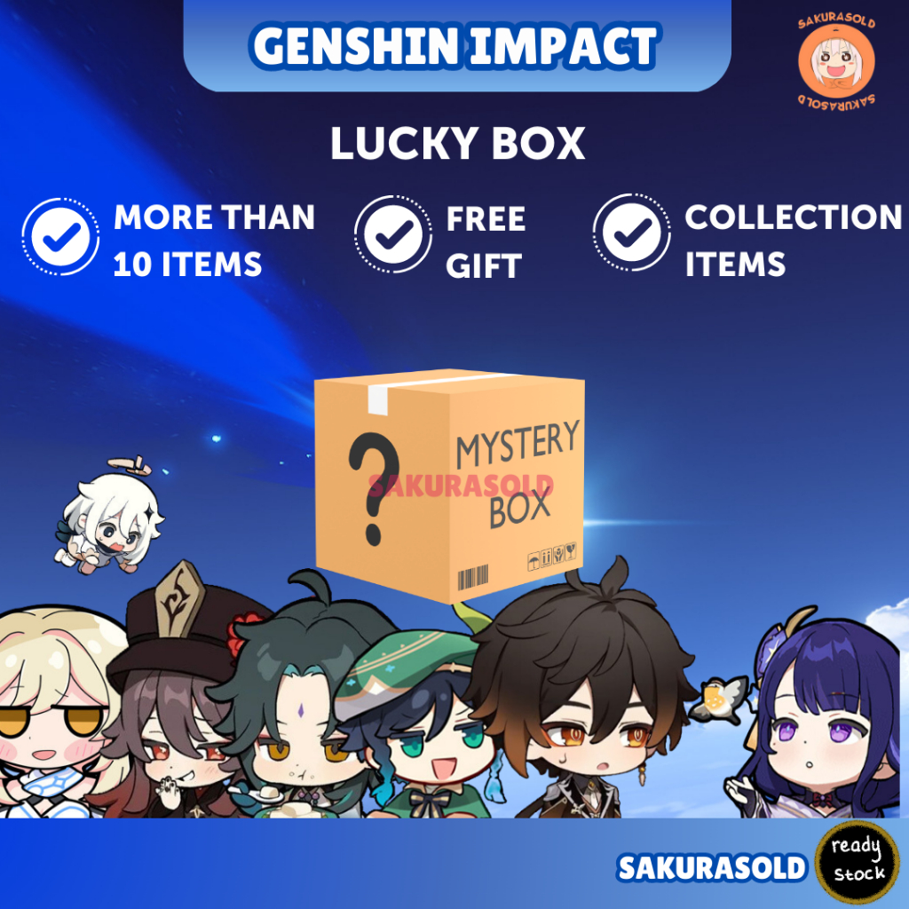 Genshin Impact Lucky Box Genshin Gift Box Paimon Venti Zhongli Diluc ...