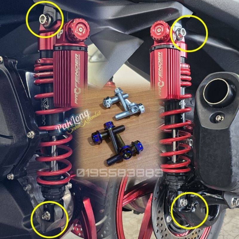 XMAX V1 V2 SCREW TITANIUM ABSOBER 4Pcs | Shopee Malaysia