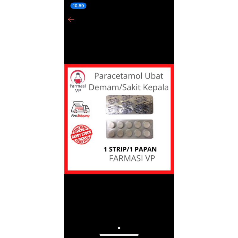 Ubat paracetamol 500mg Paracil / 10 biji Ubat demam / sakit kepala ...
