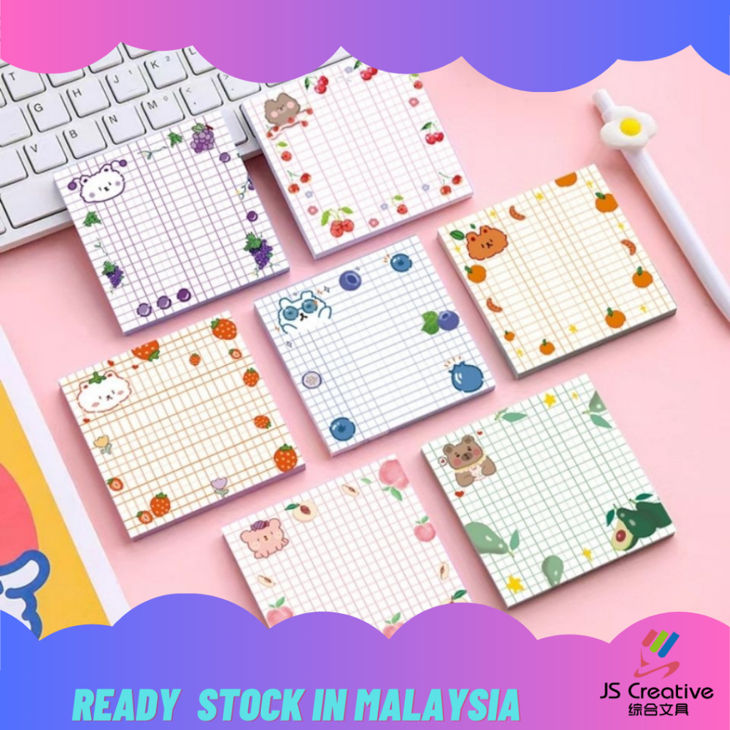 Sticky Notes Post-It Notes Fruit Grid 50 Sheets [Student Stationery ...