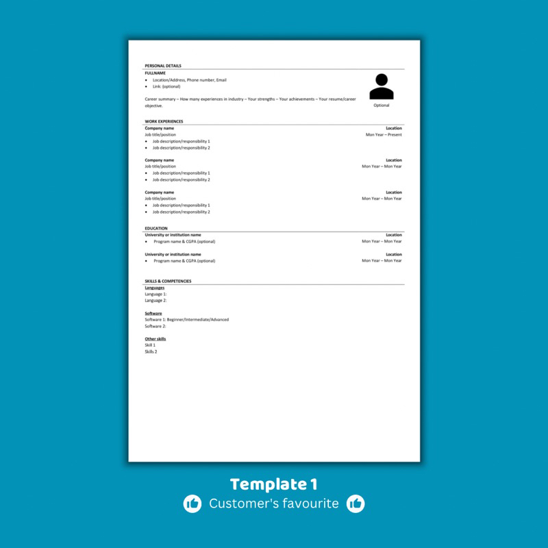 Resume Templates (ATS Friendly) | Shopee Malaysia