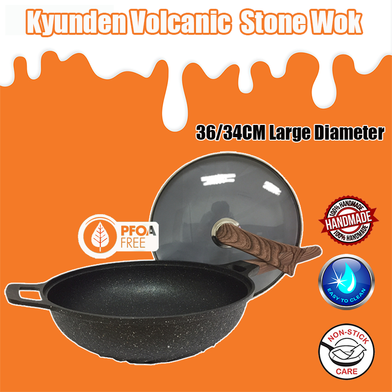 🔥READY STOCK🔥Kyunden Volcanic Rock Wok Kitchenware Kitchen Utensils ...