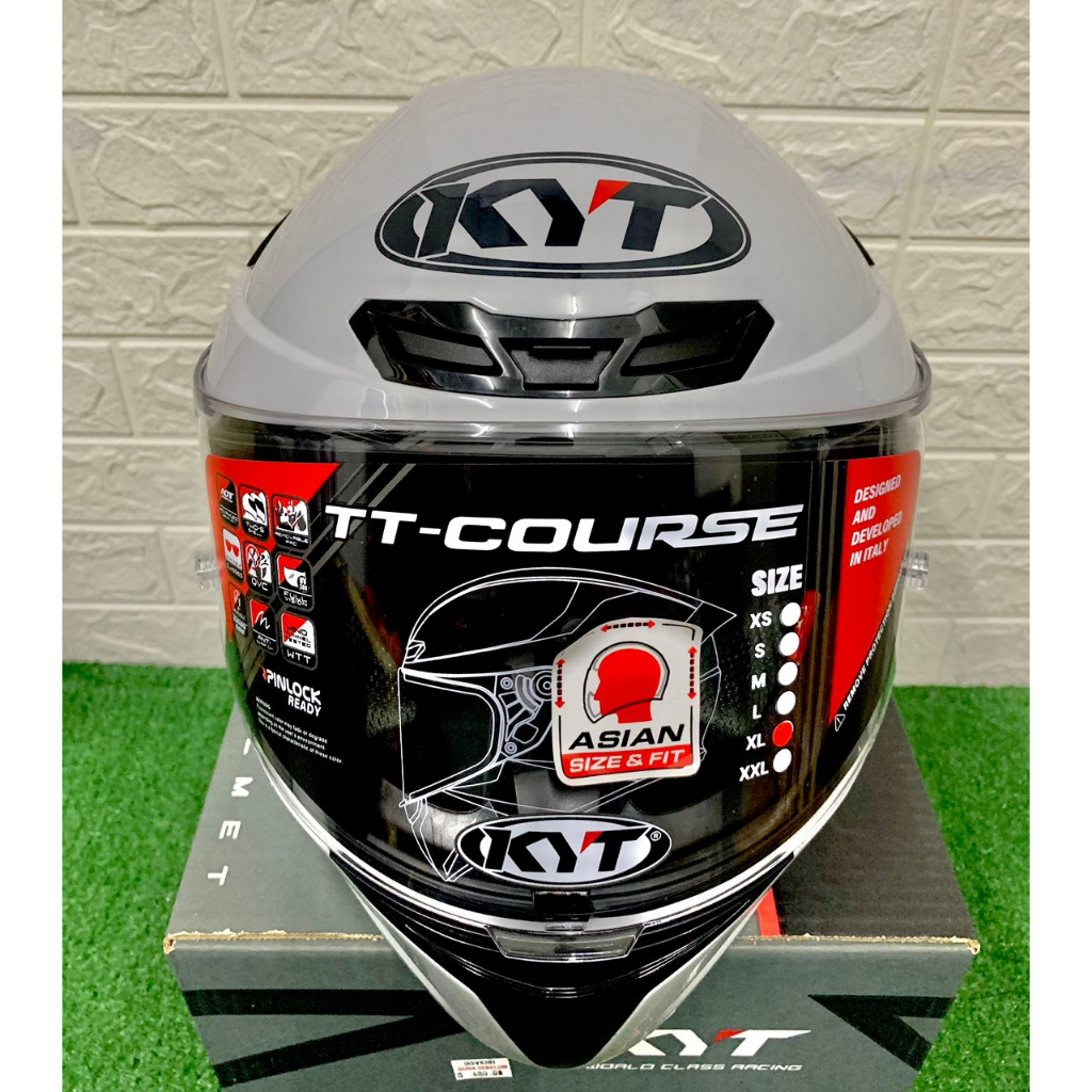 KYT HELMET TT COURSE ASPHALT GREY | Shopee Malaysia