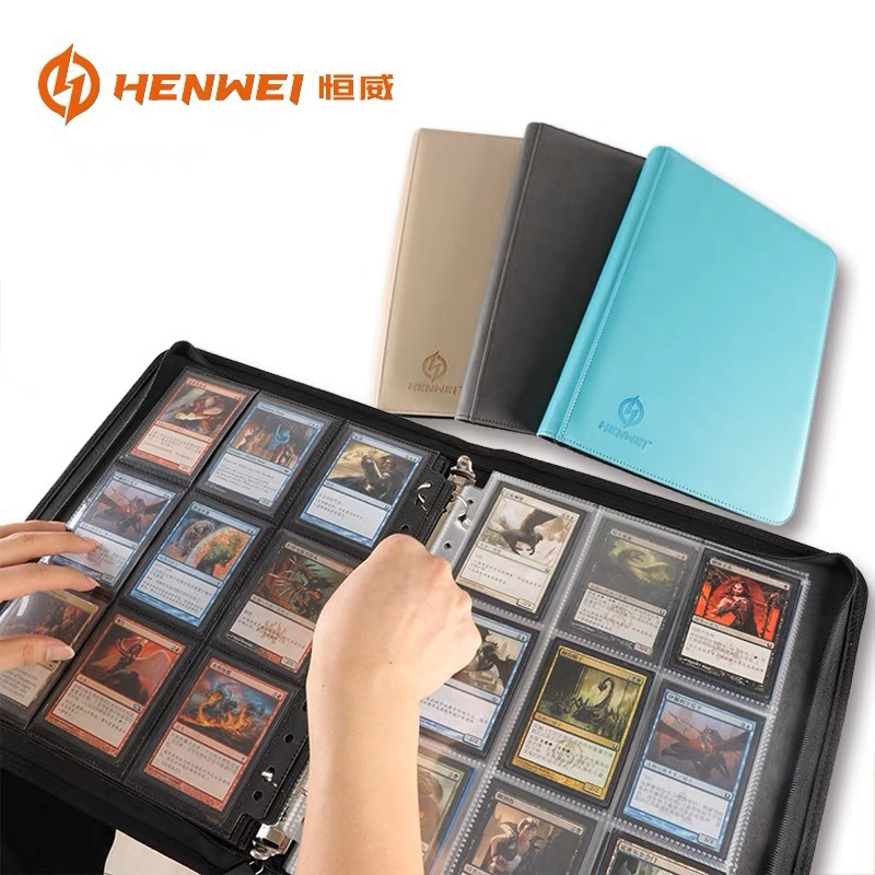 9 Pocket (270 cards) HenWei Leather Card Album Folder / Card Binder ...