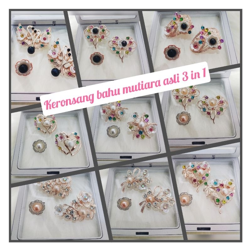 (FREE BOX) Exclusive 3 in 1 Keronsang Bahu with Baby Pin Mutiara Asli ...