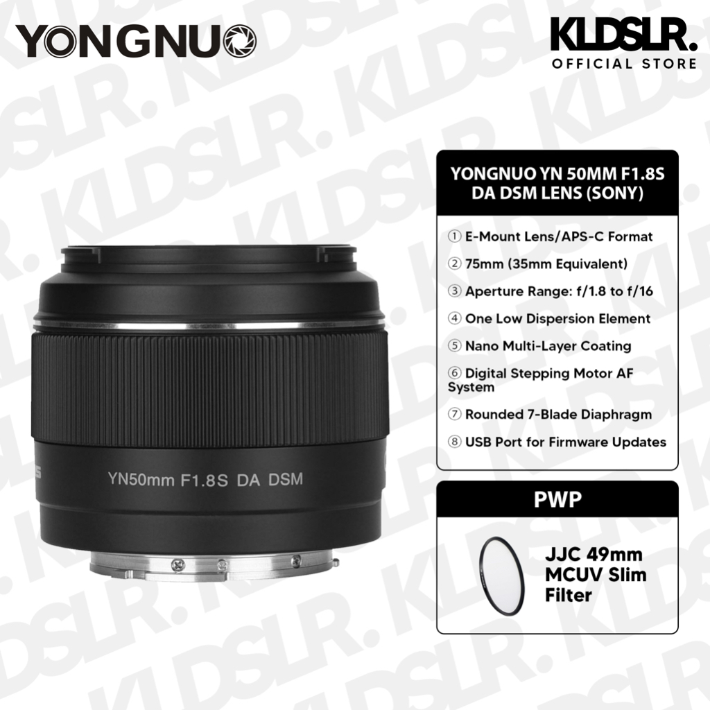 Yongnuo YN 50mm / YN50MM F1.8S DA DSM Lens for Sony E Mount (APS-C ...