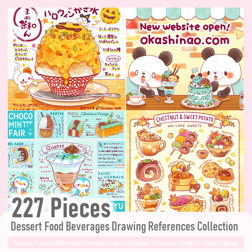 🔥 Drawing References Illustration - Dessert Food Beverages References ...